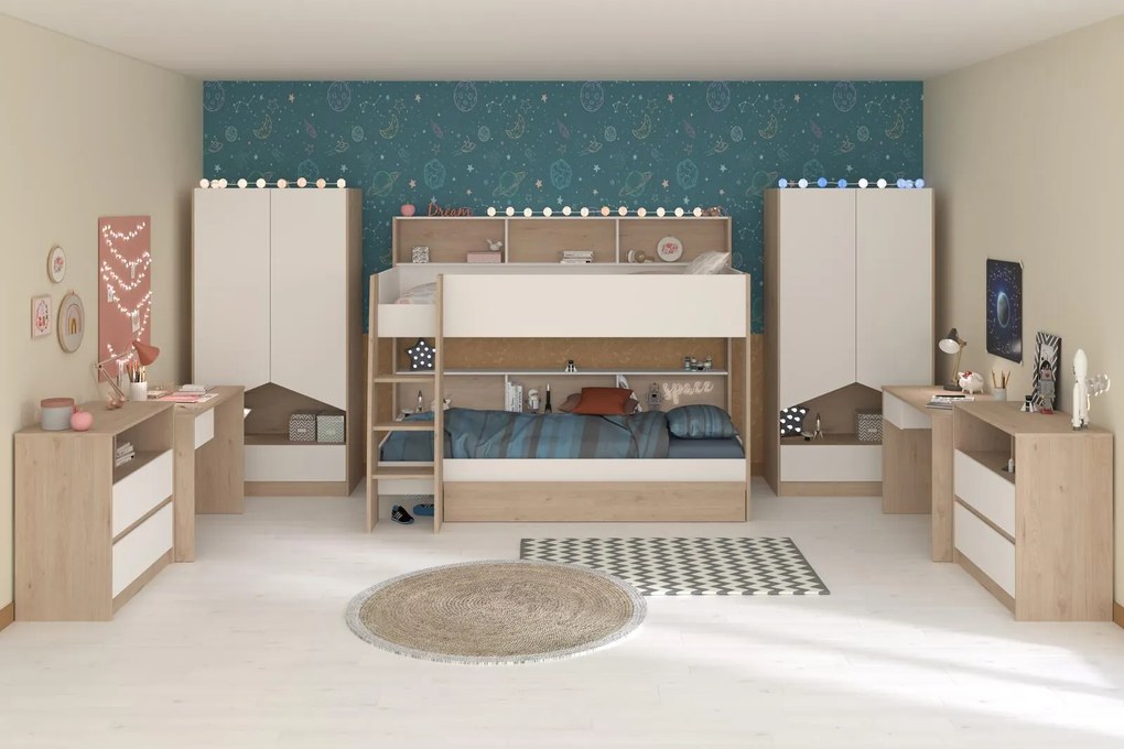Aldo Dětský pokoj s patrovou postelí a psacími stoly Shelter