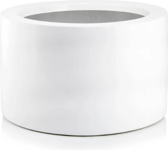 Bílý květináč Fiber Cylinder Bowl 30 cm 95.046 || fiberglassové vlákno