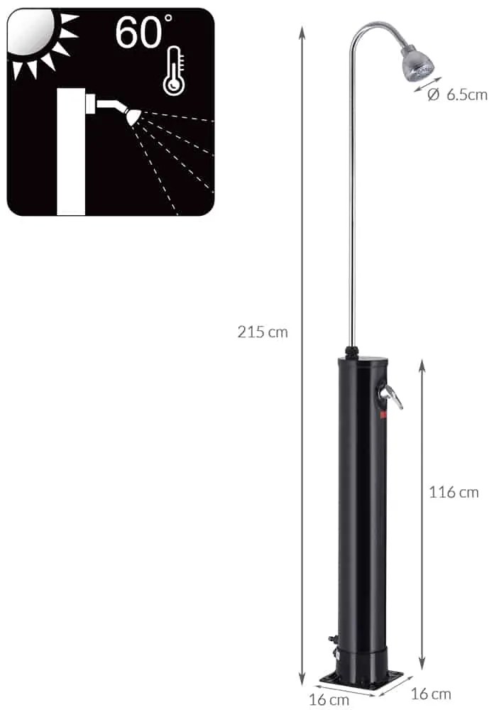 Zahradní solární sprcha 18 l D8509 Dekorhome