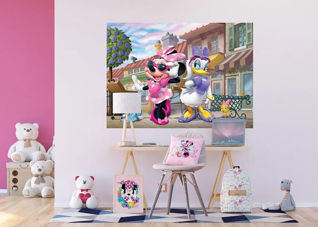 Dětská vliesová fototapeta na zed' Minnie a Daisy, Disney | 155 x 110 cm | DFTDNM 5228