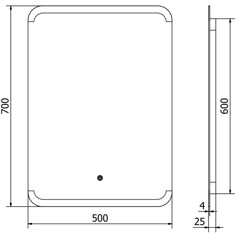 Mexen Nida, LED koupelnové zrcadlo s podsvícením 50x70 cm, 6000K, ochrana proti zamlžování, 9806-050-070-611-00