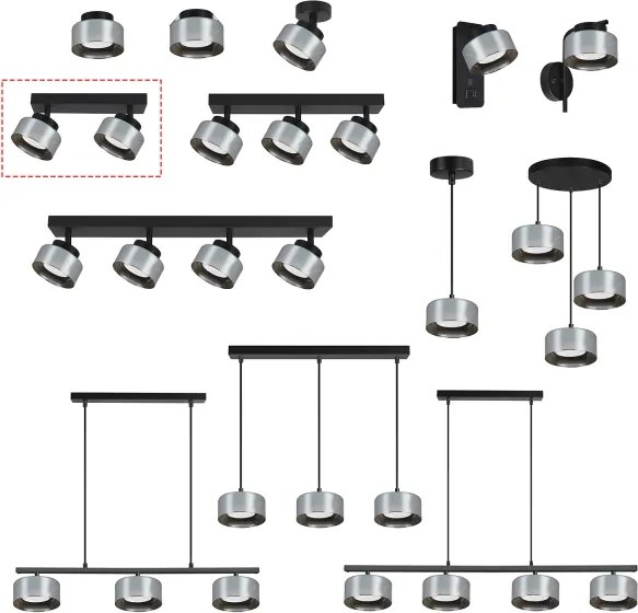Brilagi - LED Bodové svítidlo AURA LUX 2xGX53/30W/230V černá/kouřová