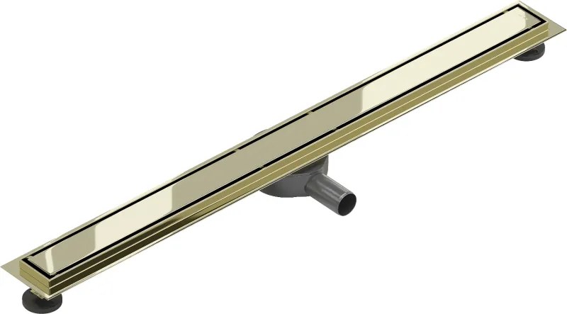 Mexen Flat 360°, nerezový sprchový žlab vzor M13 2v1 pro vložení dlažby 80 cm, zlatá lesklá, 1510080-40