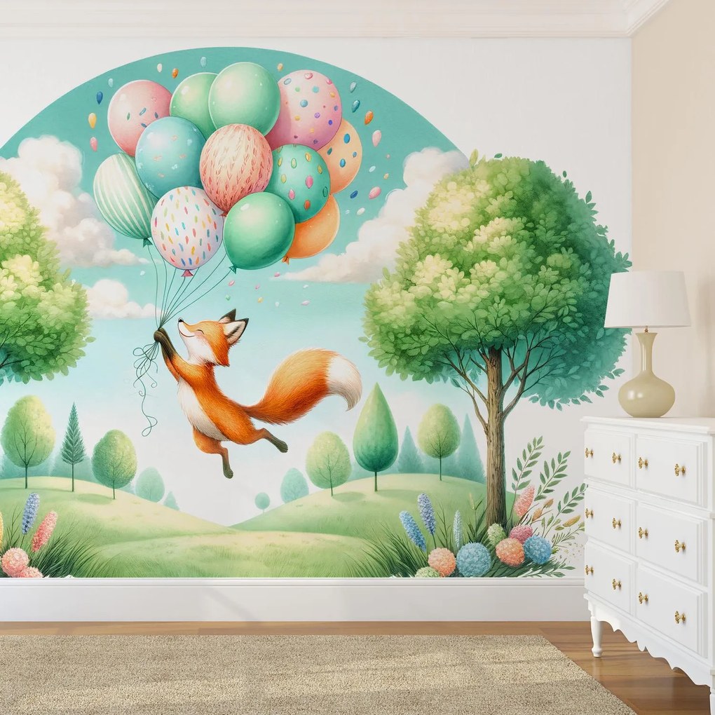 Fototapeta - Šťastná letící liška (245x170 cm)