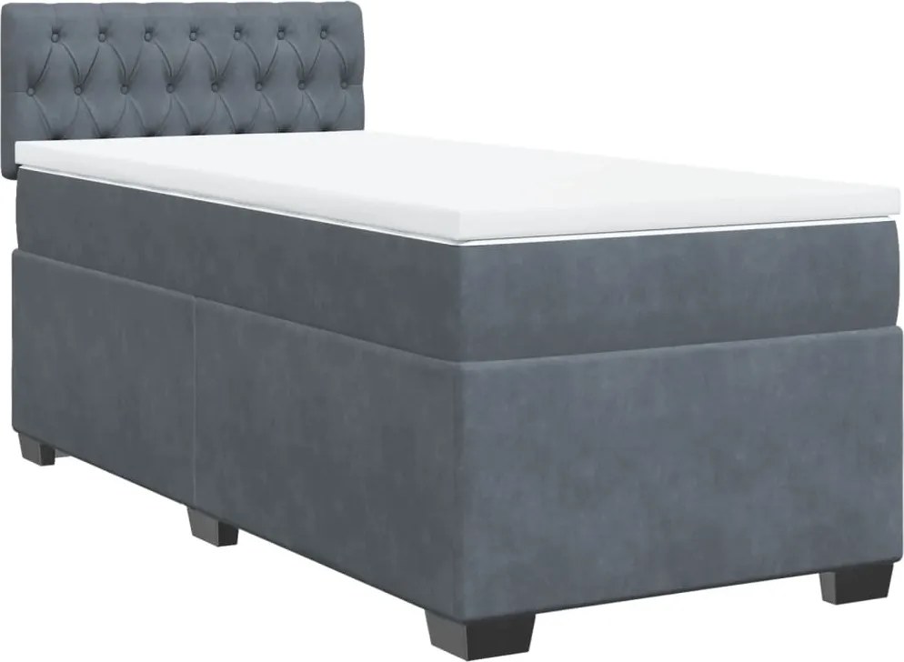 Box spring postel s matrací tmavě šedá 90x190 cm samet 3288493