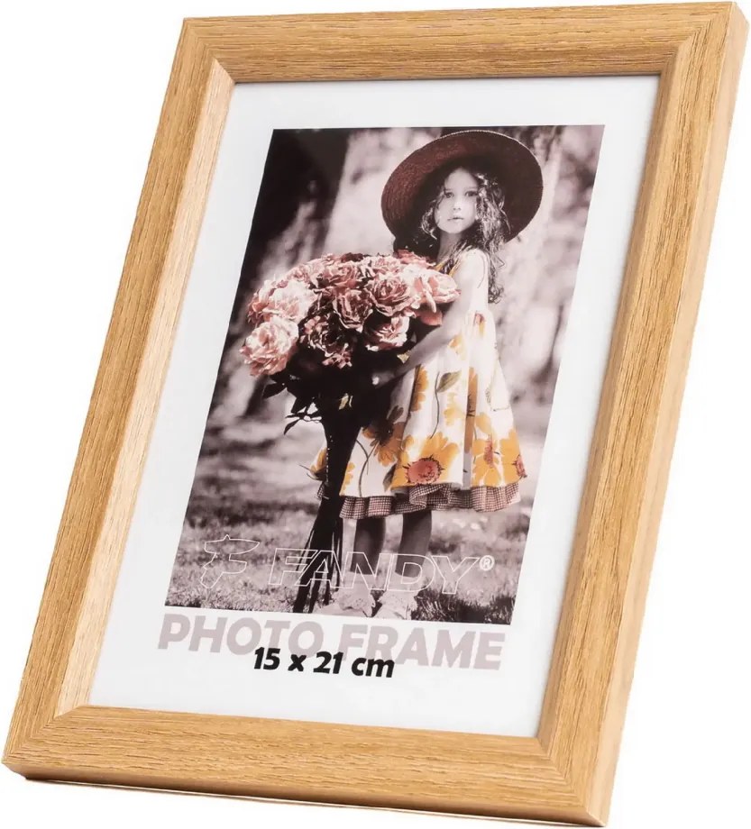 FANDY Dřevěný fotorámeček Bevel 15x21 2 hnědý