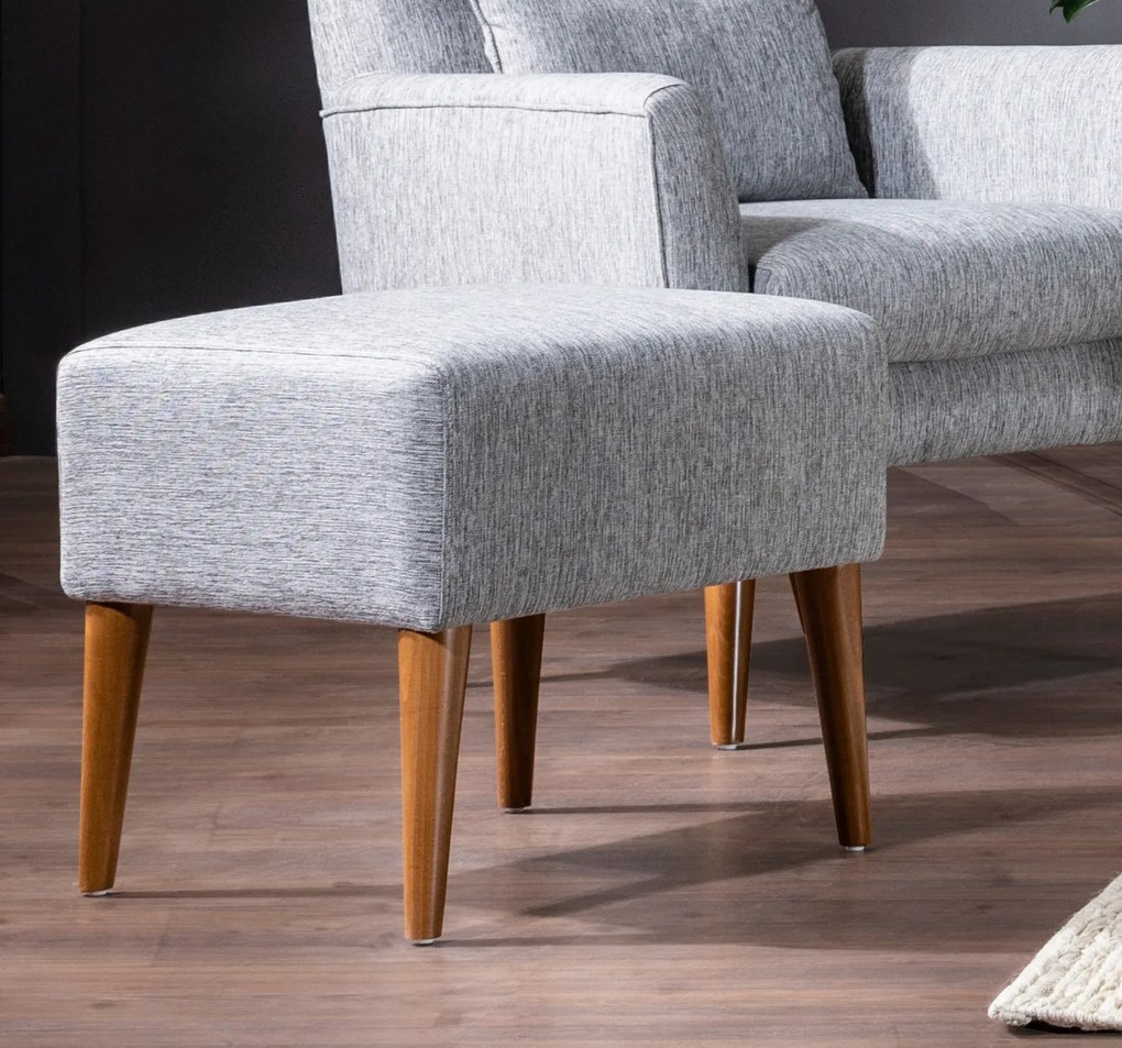 Atelier del Sofa Taburet Zeni Puf - Grey, Šedá