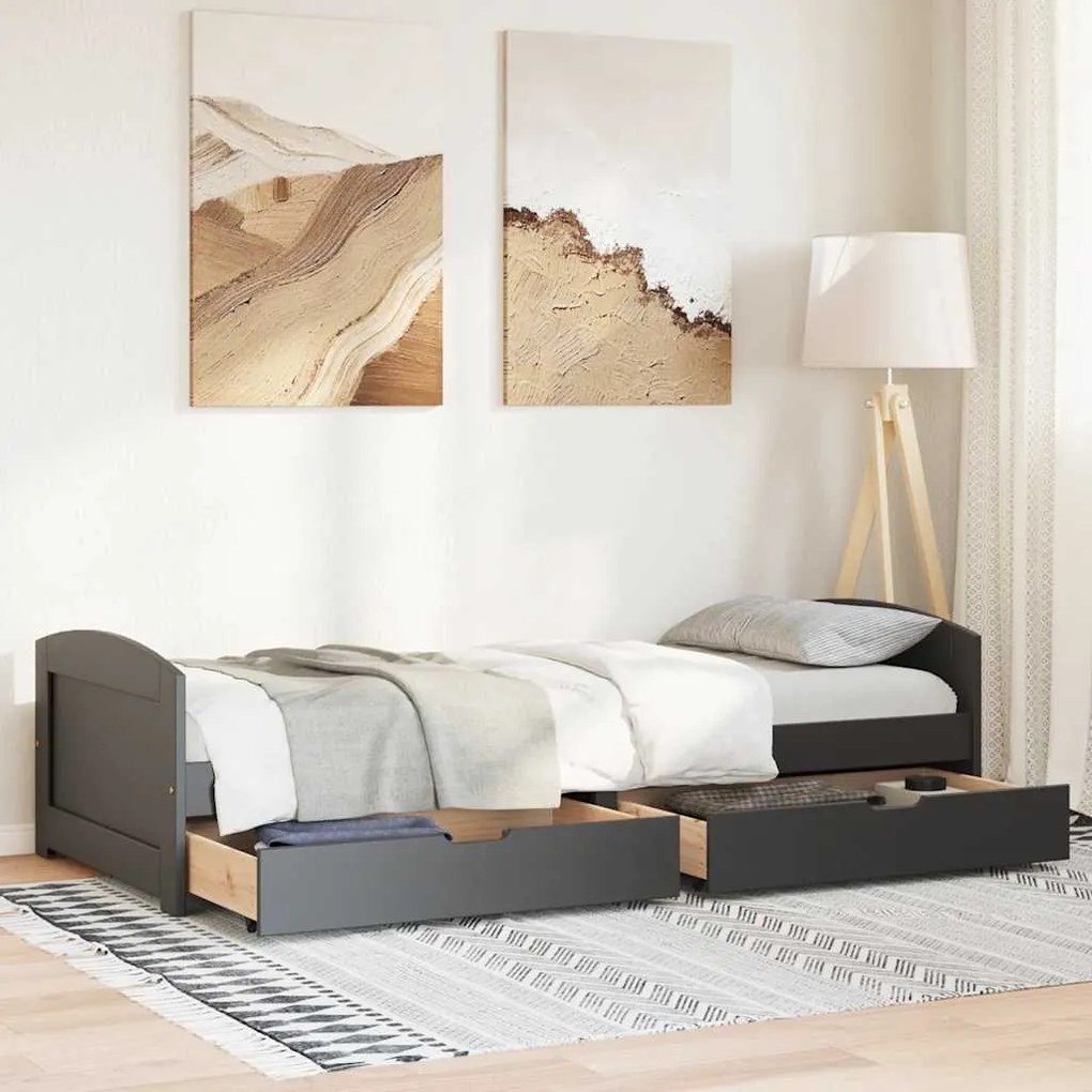 Válenda se 2 zásuvkami bez matrace černé IRUN 90x200 cm 3314678