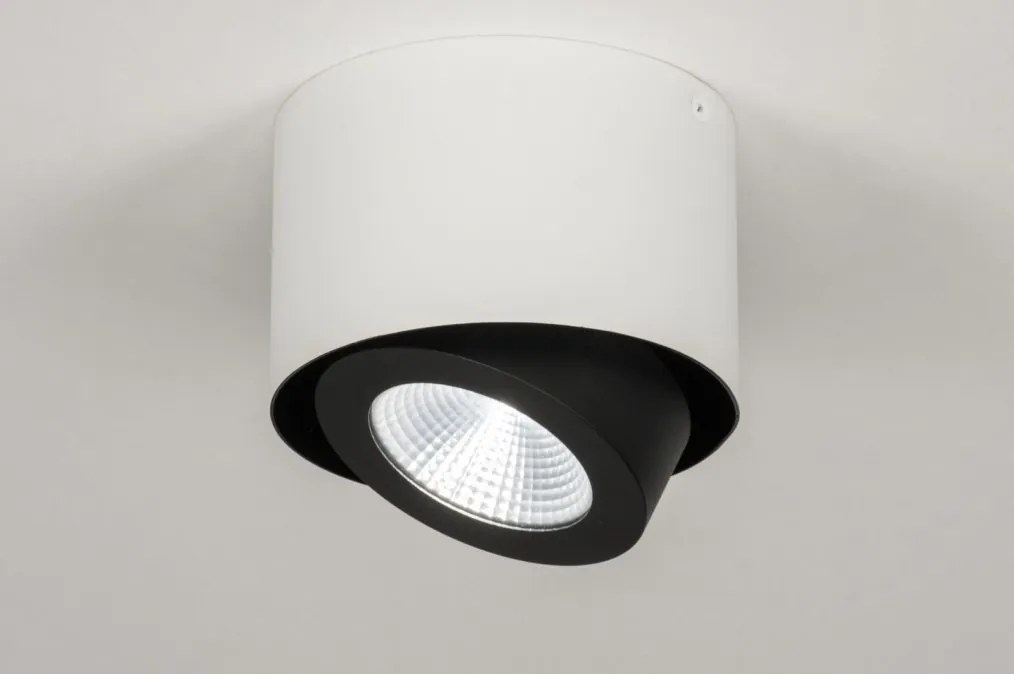 Stropní bodové bílé LED svítidlo Troncetto Black and White