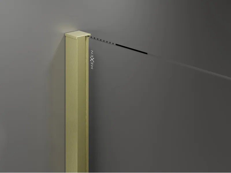 Mexen Velar Duo, posuvné sprchové dveře do otvoru 200 cm, 8mm šedé sklo, zlatá matná, 871-200-000-42-55