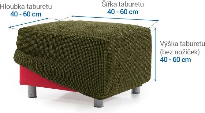 Super strečové potahy NIAGARA zelená taburet (40 - 60 cm)