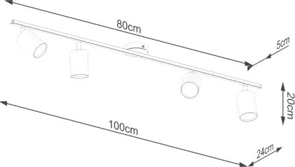 Stropní svítidlo SOLLUX LEMMI 4L bílé GU10 4x10W bez žárovky SL.1227