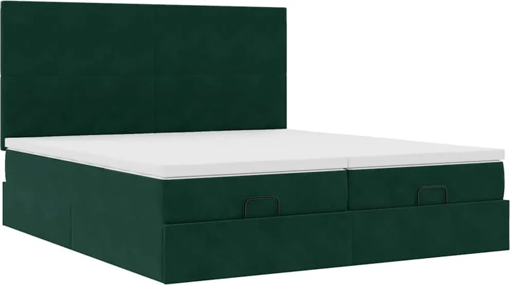 Osmanský rám postele s matracíes tmavě šedá 180x200cm samet 3313757