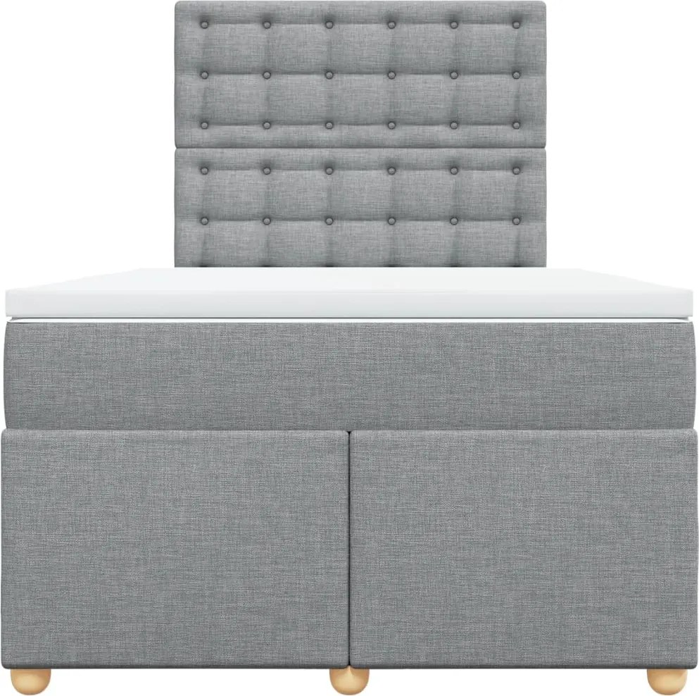 Box spring postel s matrací světle šedá 120 x 200 cm textil 3291261