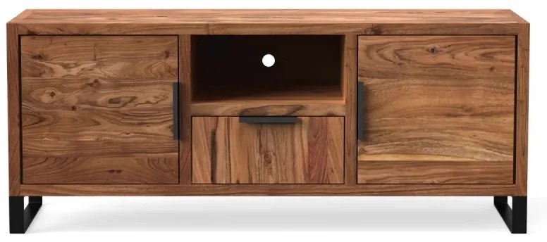 furniture-nabytek.cz - Masivní TV stolek Sidora z akácie, lakovaný, hnědý – 134×45×55 cm