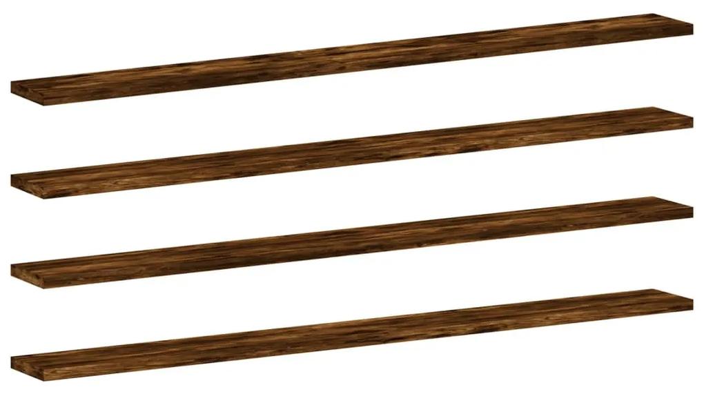 vidaXL Nástěnné police 4 ks kouřový dub 100x10x1,5 cm kompozitní dřevo