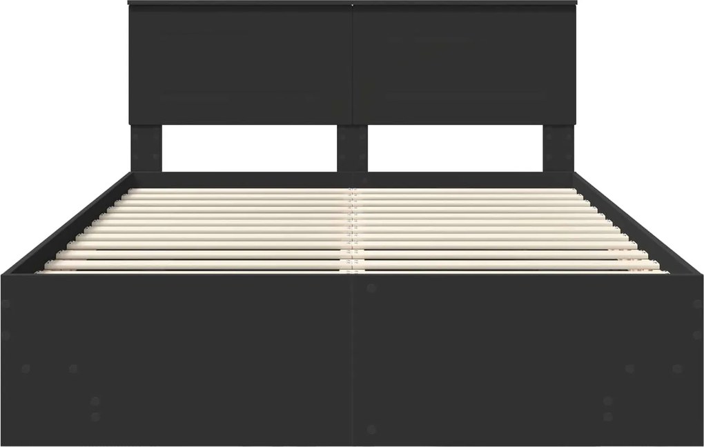 Rám postele s čelo Černá 150 x 200 cm Kompozitní dřevo 3408838
