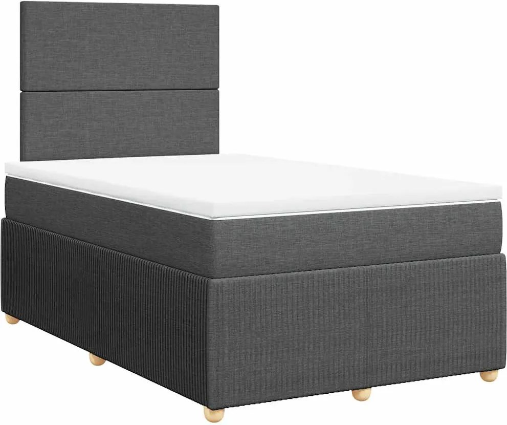 Box spring postel s matrací tmavě šedá 120x200 cm textil 3292017