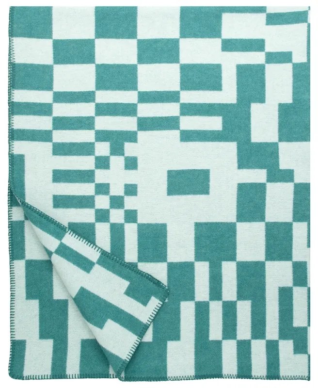 Vlněná deka Koodi 130x180, zeleno-mátová
