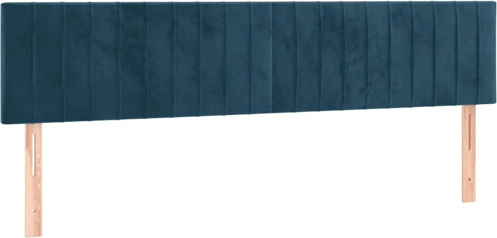 Box spring postel s matrací a LED tmavě modrá 180x200 cm samet 3134541
