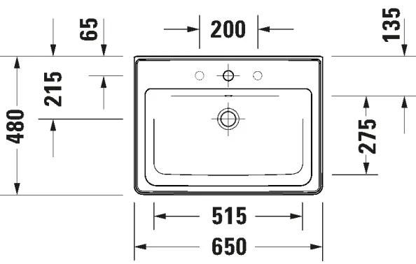 Duravit 2367650060 - Závěsné umyvadlo D-NEO 65x48 cm keramika/lesklá bílá