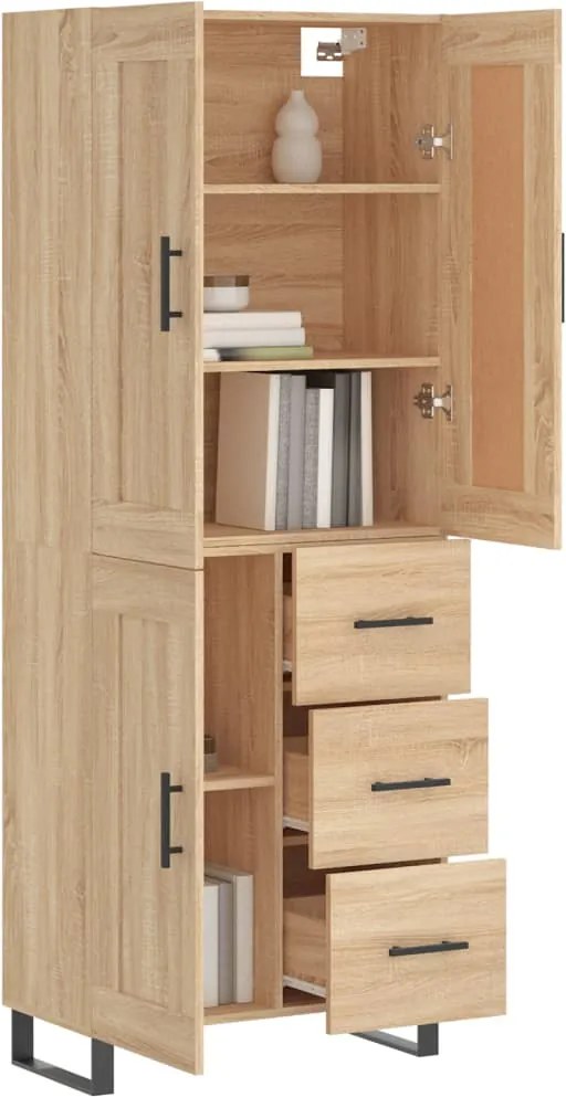 Skříň highboard dub sonoma 69,5 x 34 x 180 cm kompozitní dřevo 3200028