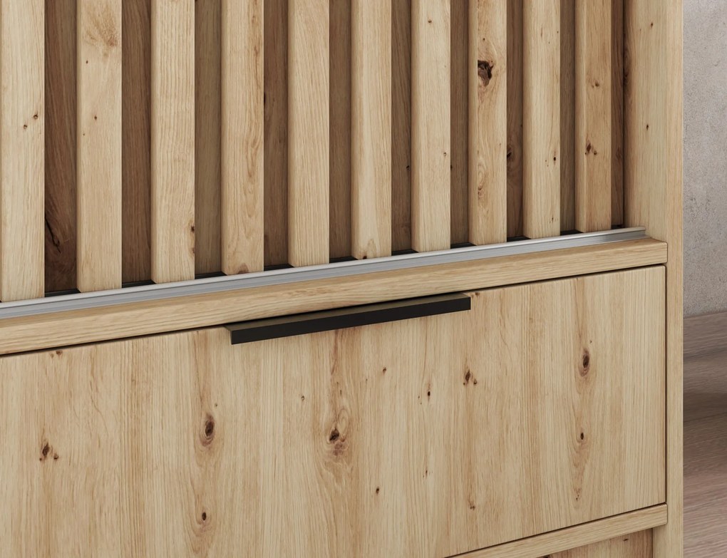 Šatní skříň Voodi se zrcadlem 180 cm dub Artisan