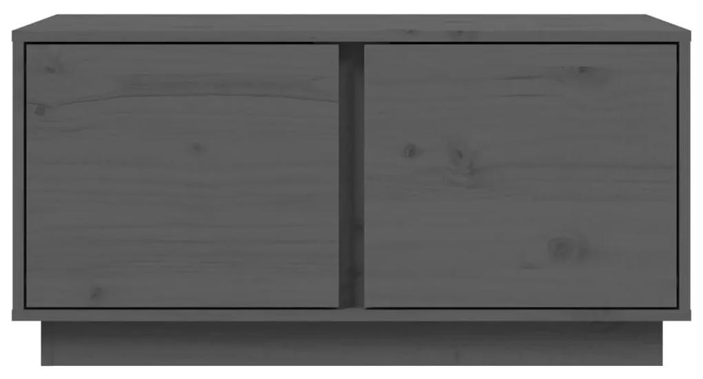 Konferenční stolek šedý 80 x 50 x 40 cm masivní borové dřevo - Default Title