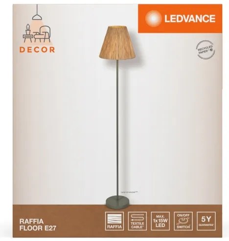 Ledvance - Stojací lampa DECOR RAFFIA 1xE27/15W/230V rafie