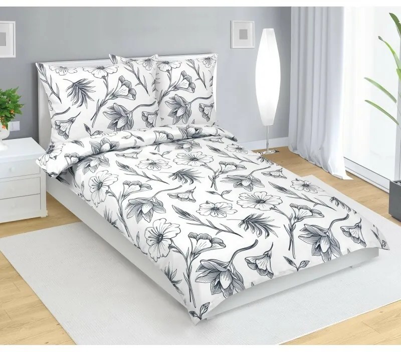 Bellatex Flanelové povlečení Ibišek, 140 x 220 cm, 70 x 90 cm