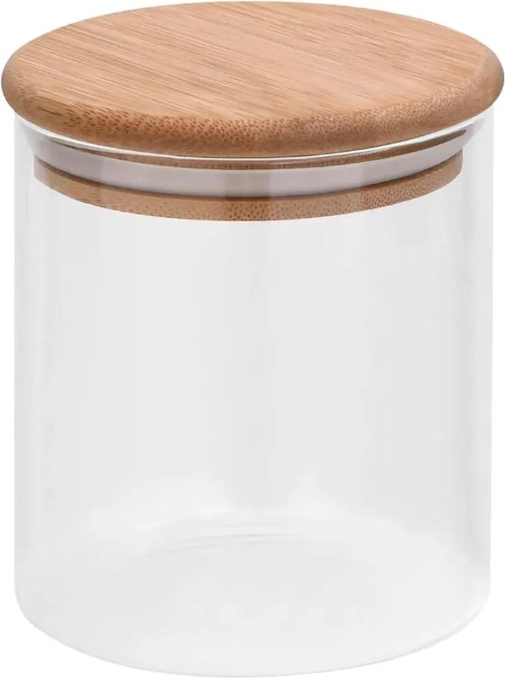 Skleněné dózy s bambusovým víčkem 10 ks 600 ml 150695