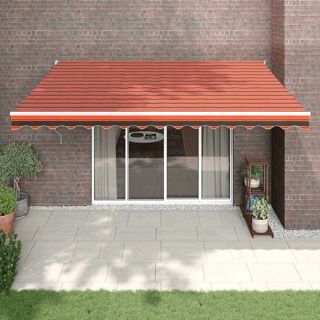 vidaXL Zatahovací markýza antracitová a bílá 4,5 x 3 m textil a hliník [3215701] Barva: Oranžová/černá/žlutá (bílý rám)
