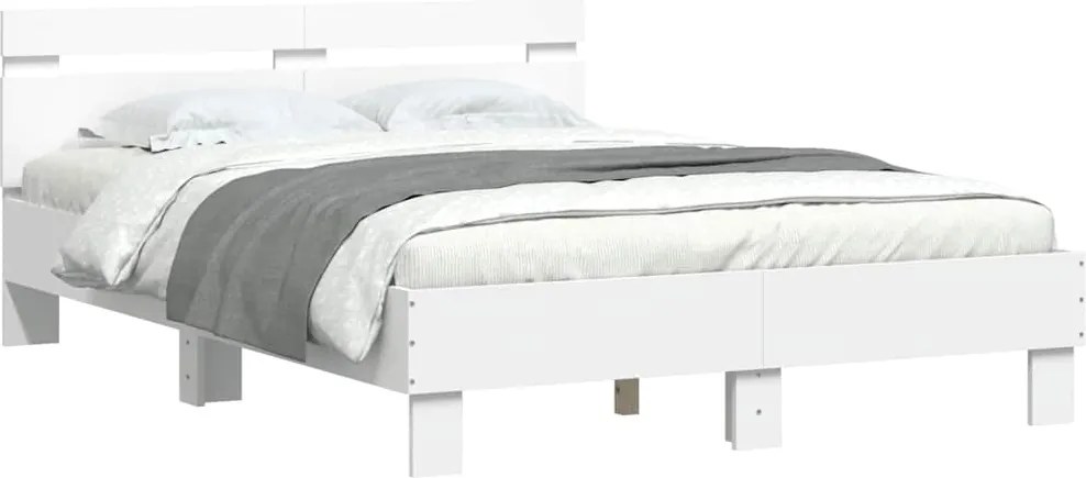 Rám postele s čelem bílý 120 x 190 cm kompozitní dřevo 3207448