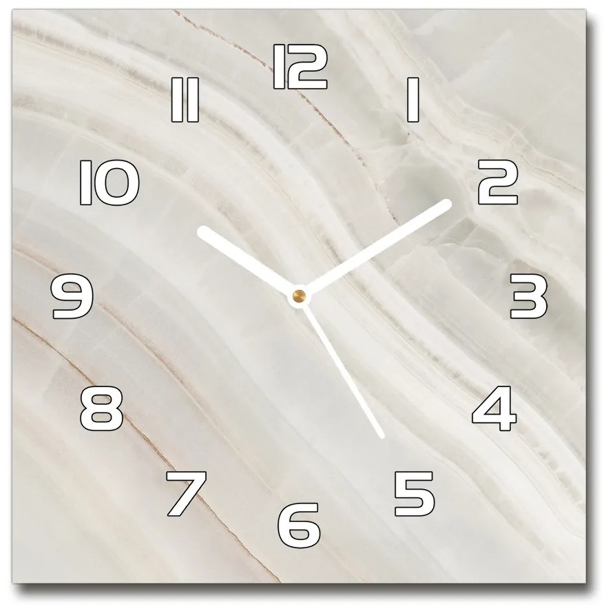 Wallmuralia Skleněné hodiny čtverec Mramorová textura 30x30 cm