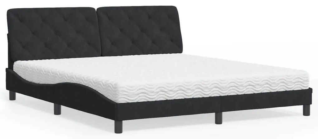 Postel s matrací černá 180 x 200 cm samet 3208672