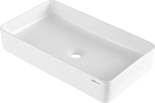 Moderní keramické umyvadlo 61 × 35,1 cm Koupelnová mísa na umyvadlo Bílá