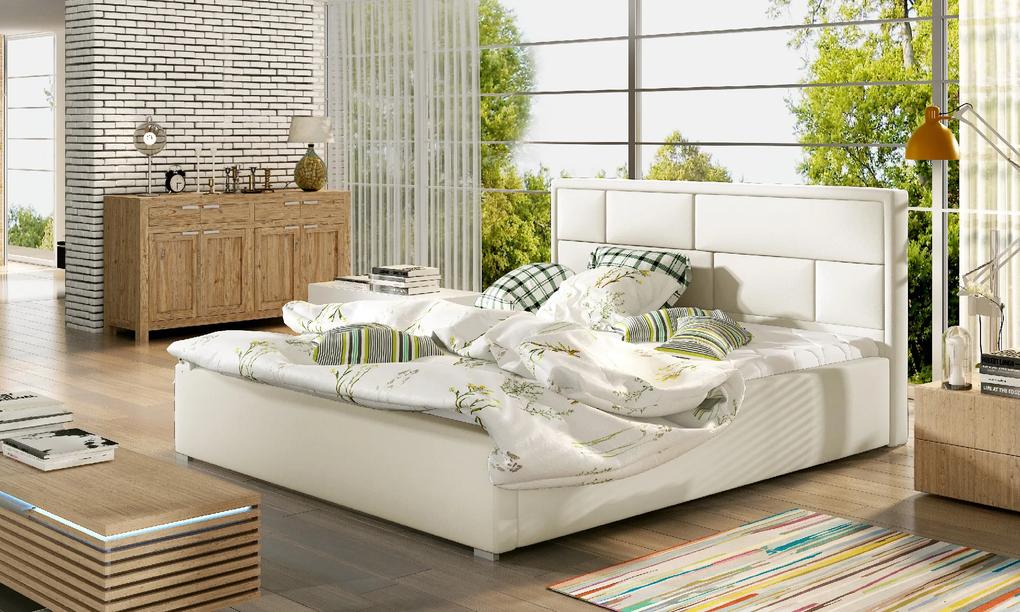 Eltap Čalouněná postel Latina s úložným prostorem Materiál a barva potahu: Soft 17 - bílá, Rozměry (cm): 140x200