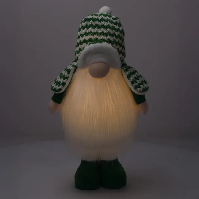 Vánoční dekorace skřítek bílá / zelená 87 cm