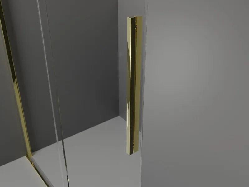Mexen Velar, posuvné dveře do otvoru 120x200 cm, 8mm čiré sklo, zlatá lesklá, 871-120-000-01-50