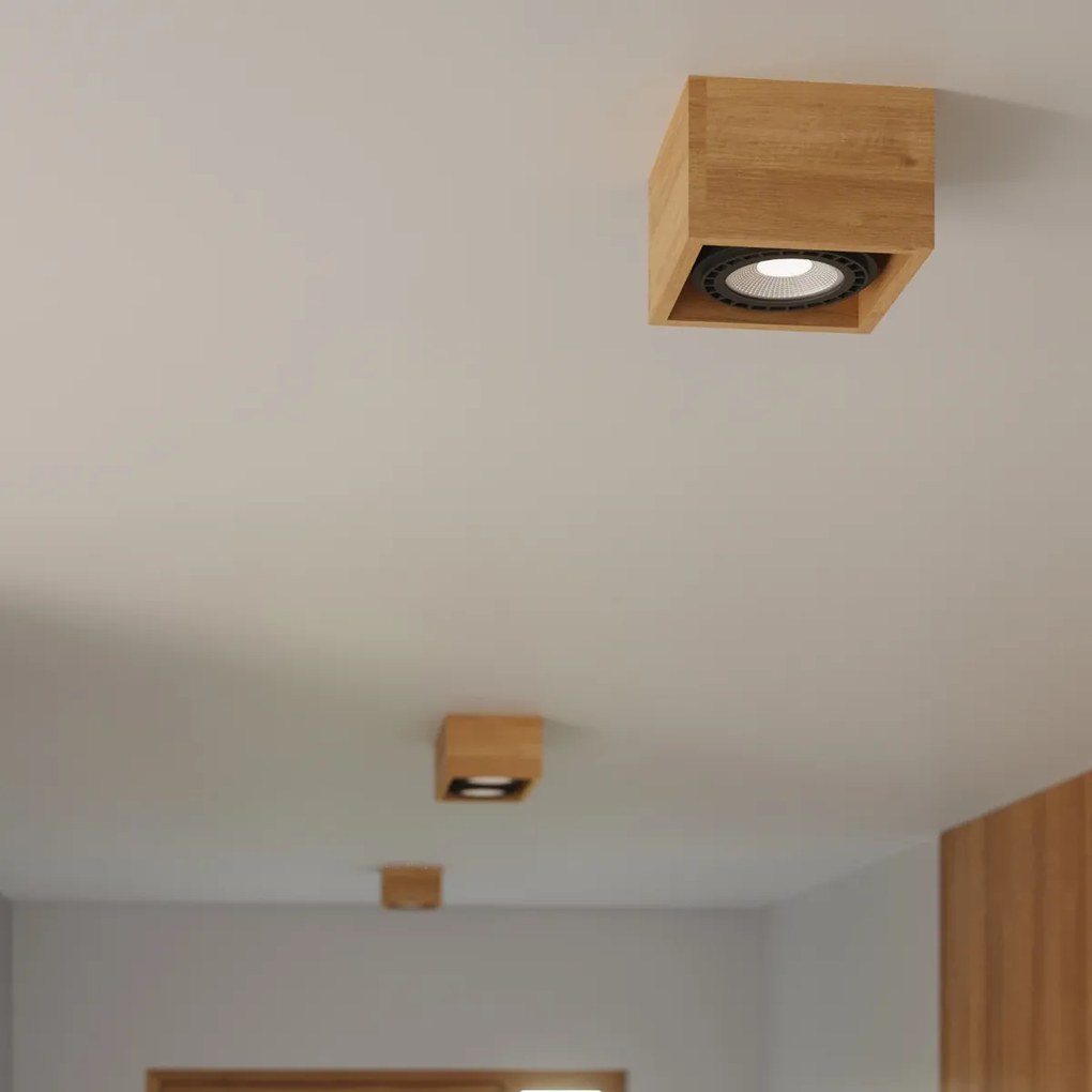 Sollux Lighting Stropní svítidlo QUATRO 1 přírodní dřevo