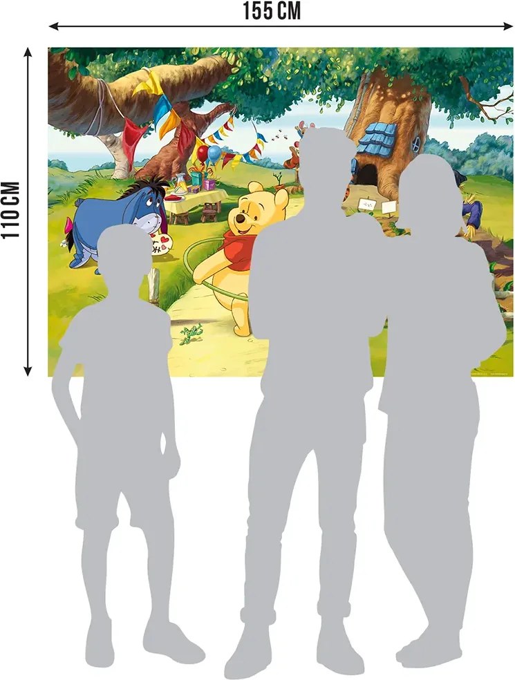 Dětská vliesová fototapeta na zed' Medvídek Pú a Přátelé, Disney | 155 x 110 cm | DFTDNM 5216