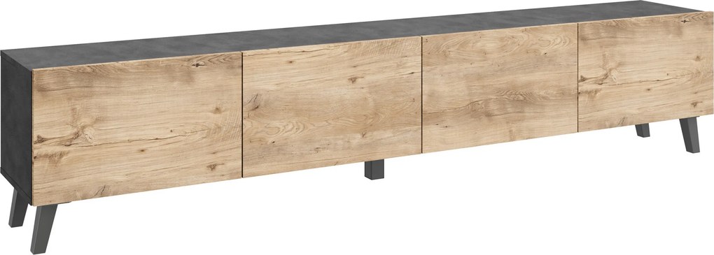 XXXLutz NÍZKÁ KOMODA, antracitová, barvy dubu košíčkatého, 190/40/32 cm P & B - TV stolky & komody pod TV - 002778008104