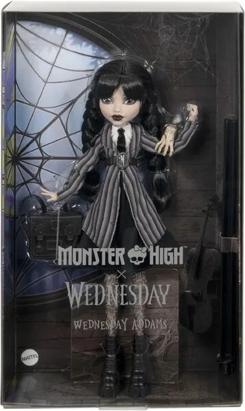 Mattel Monster High X Wednesday Addams ve školní uniformě HXJ04 Vícebarevná