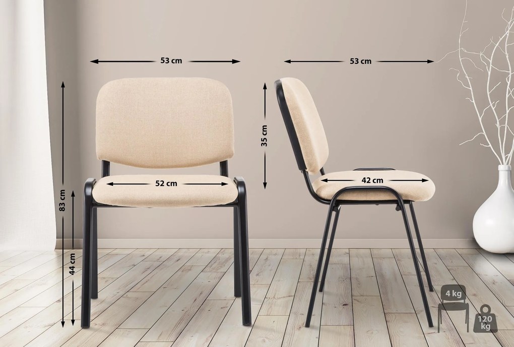 Konferenční židle Ken V2 látka – krémová