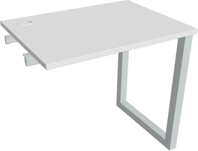 Hobis Kancelářský pracovní stůl k řetězení Hobis UEO 800R, bílá RAL 9016, deskabuk