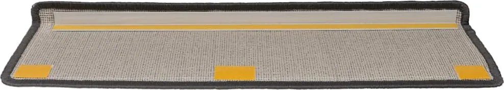 Schodové rohože 15 ks 65 x 21 x 4 cm tmavě šedé s obdélníkovým okrajem 326197