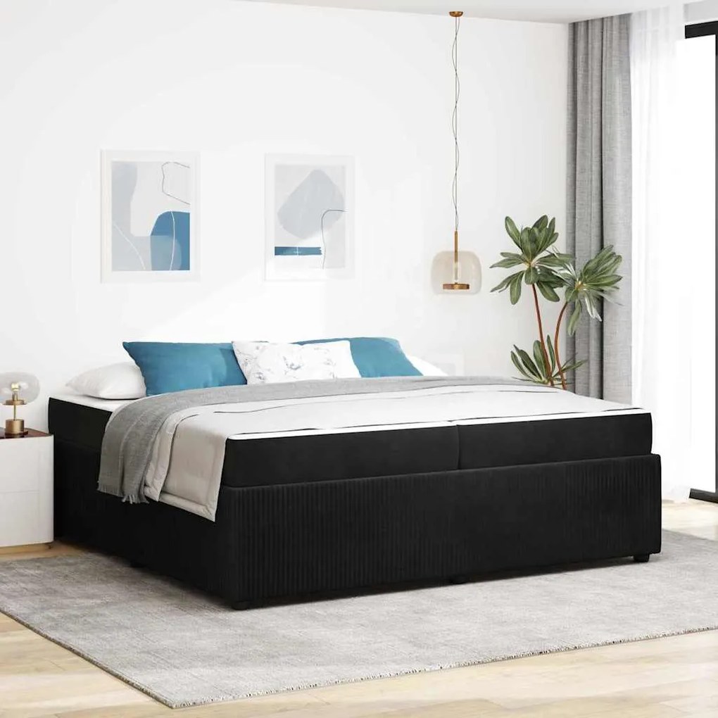 Rám postele Černá 200 x 200 cm textil 3398440