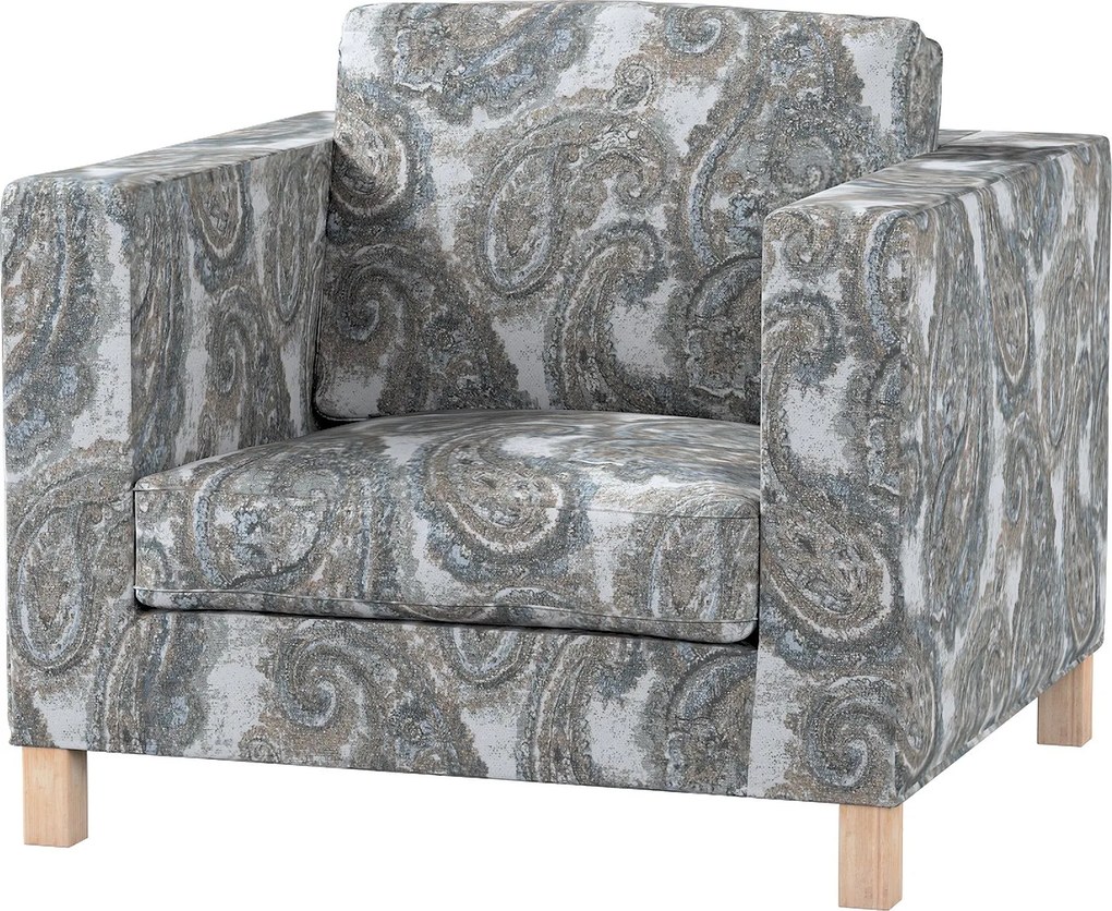 Potah na křesko IKEA Karlanda, krátký barva vícebarevná látka pletený vzor, vzorované