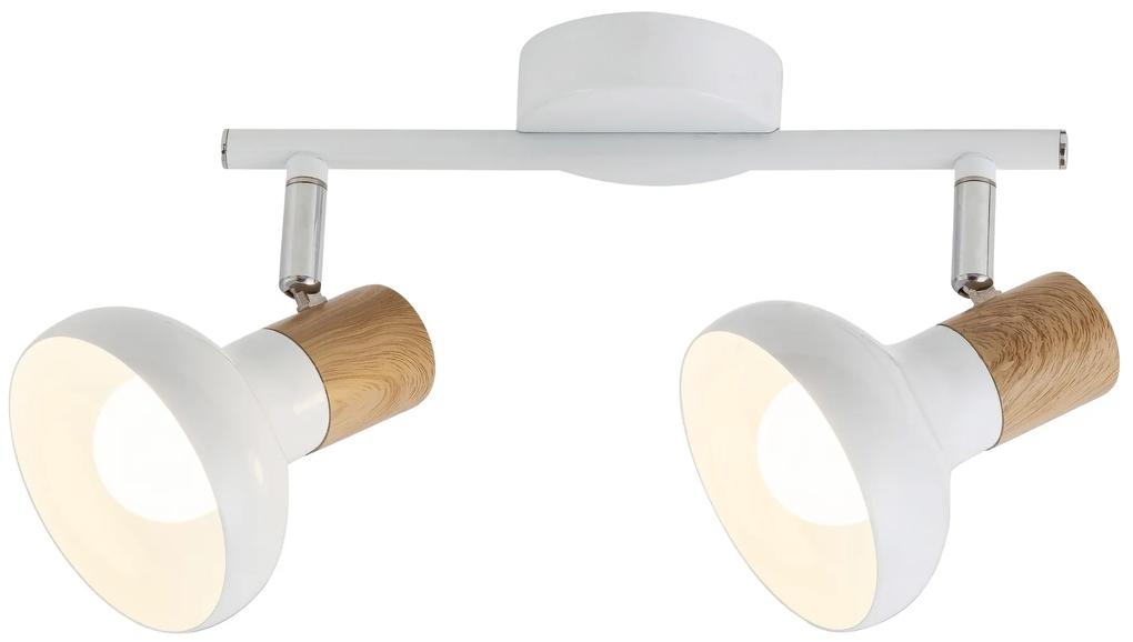 Rabalux HOLLY stropní bodové svítidlo max. 2x40W | E14 | IP20 - bílá, světlé dřevo