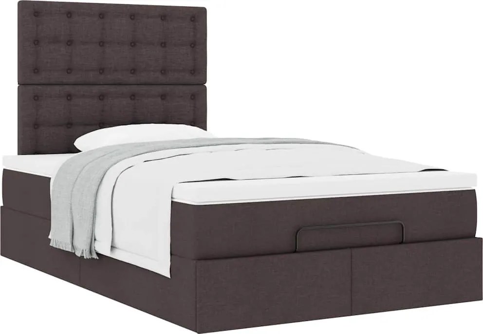 Osmanský rám postele s matrací tmavě šedá 120x200cm textil 3313316